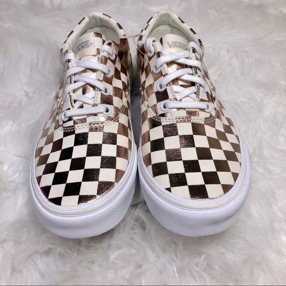Vans | Shoes | Rare Nwt Rose Gold Vans Cream Checkerboard Authentic ...